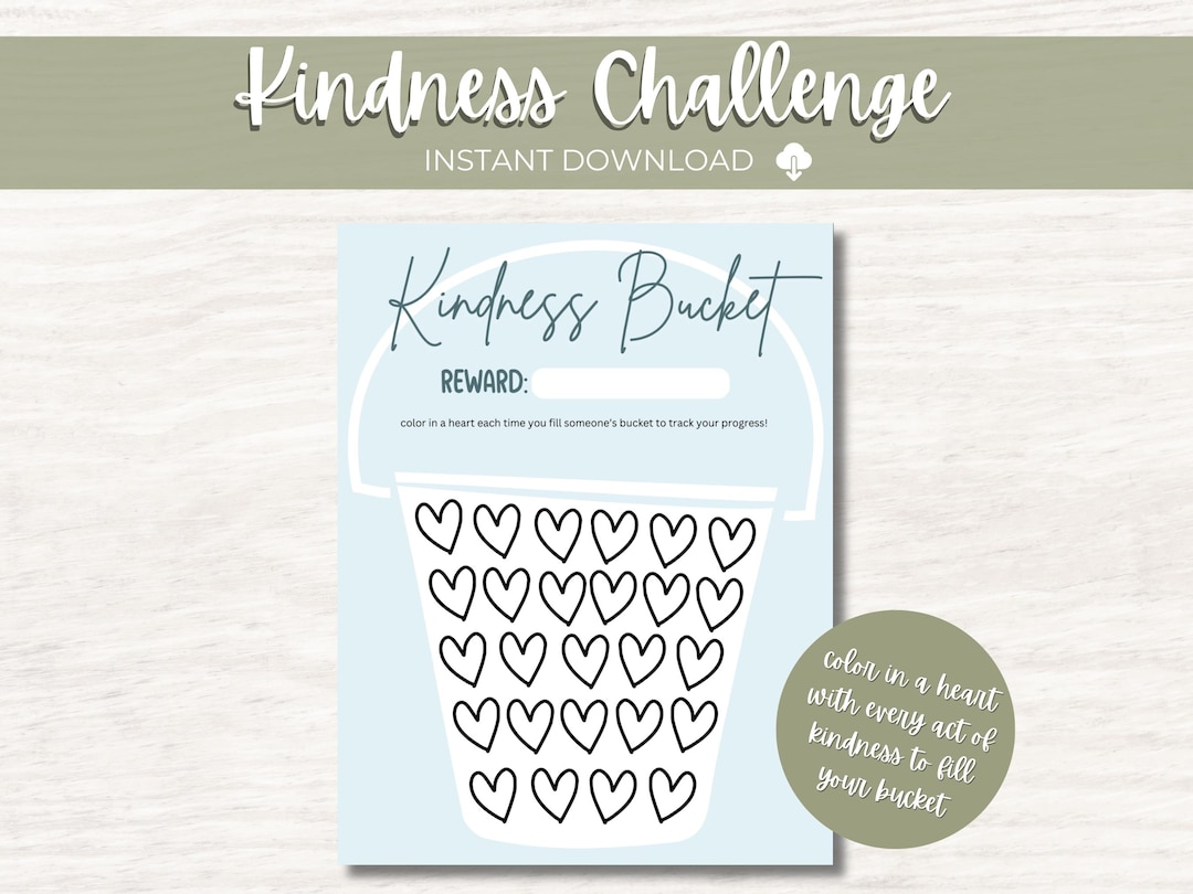 Kindness Challenge for Kids, Family Kindness Chart, Educational ...