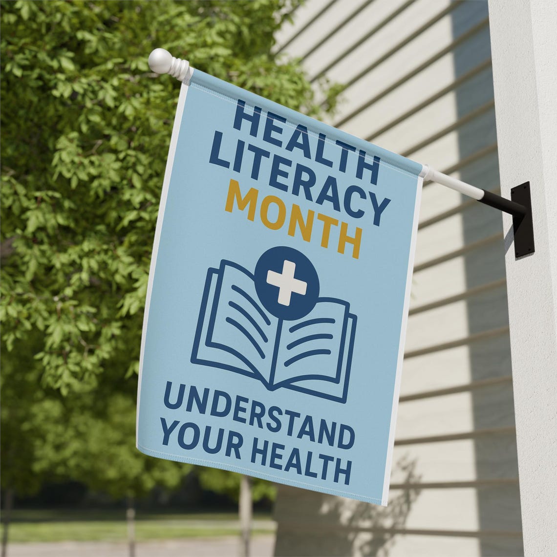 Health Literacy Month Garden Banner: Double-sided Awareness Flag - Etsy