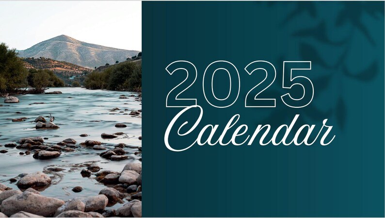 Charming Nature Calendar: Mountain Peaks, Sparkling Waters, and Snowy ...
