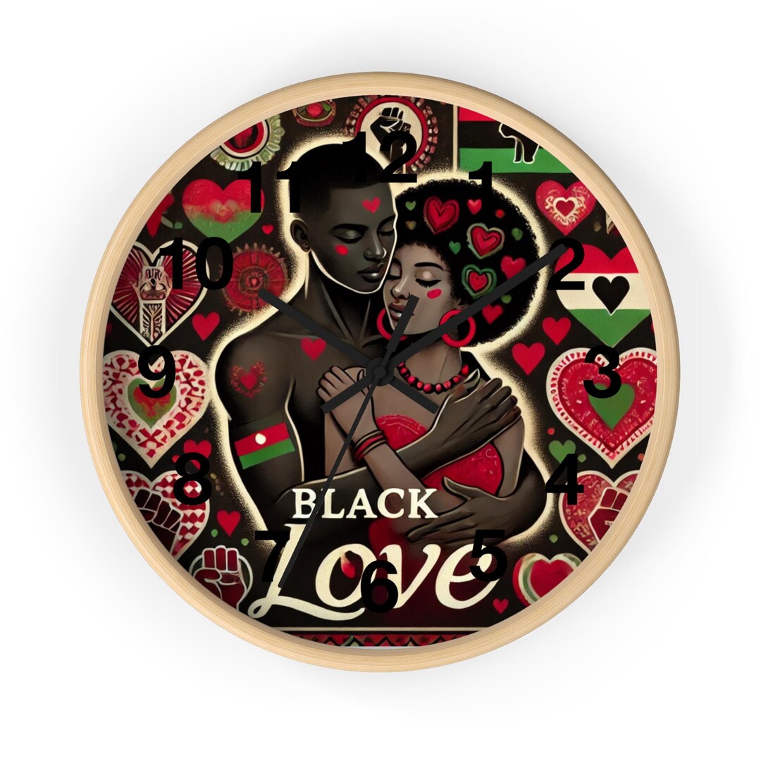 Afrocentric Wall Clock: Black Love Design, African Home Decor - Etsy