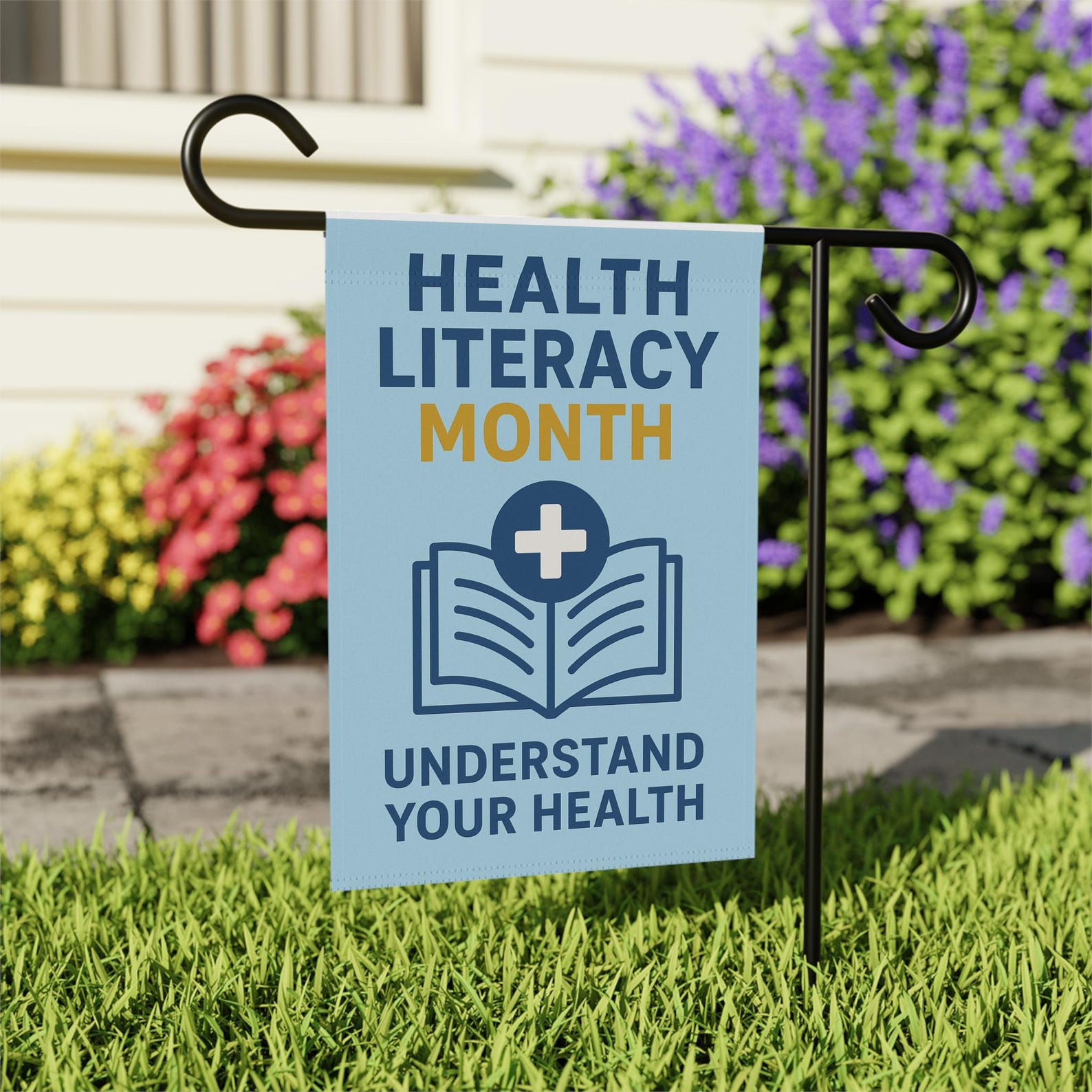 Health Literacy Month Garden Banner: Double-sided Awareness Flag - Etsy