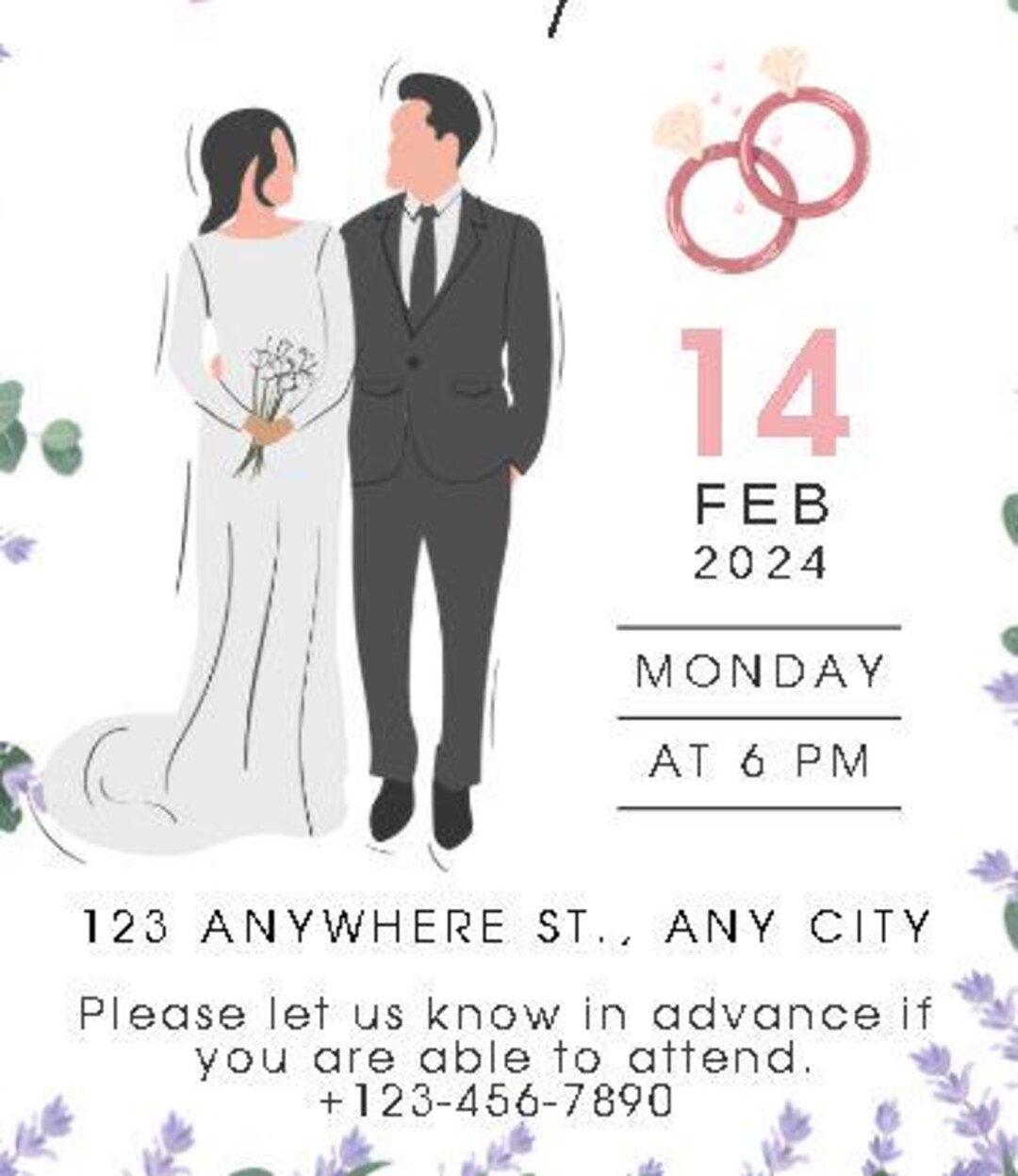 Editable Wedding Announcement Template - Canva Digital Download ...