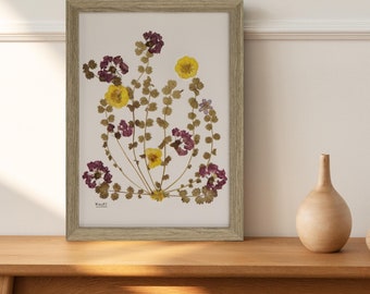 Handmade Pressed Flower Frame – Natural Home Decoration – Botanical Art ...