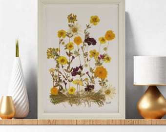 Handmade Pressed Flower Frame – Natural Home Decoration – Botanical Art ...