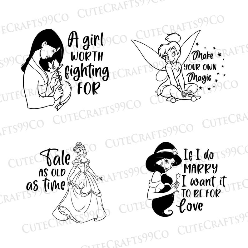 Princess Quotes Svg Png Dxf Bundle, Princess Shirt Design, Vintage ...