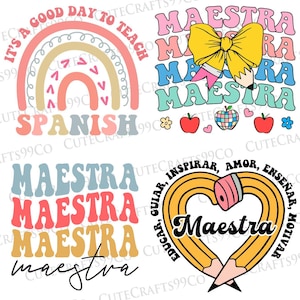 Bundle Spanish Teacher Svg Png, Maestra Svg, Profesora Svg, Spanish Svg ...