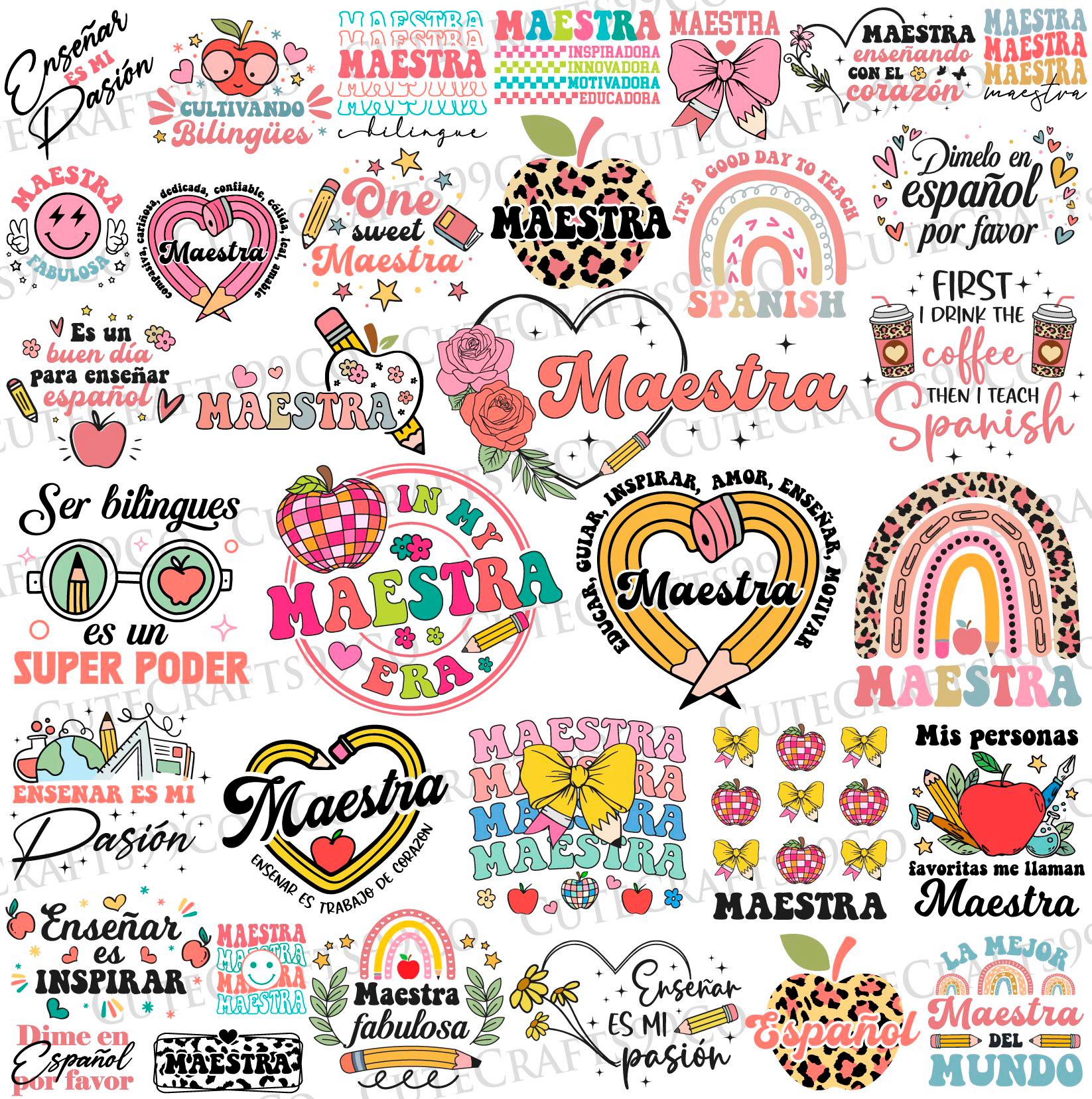 Bundle Spanish Teacher Svg Png, Maestra Svg, Profesora Svg, Spanish Svg ...