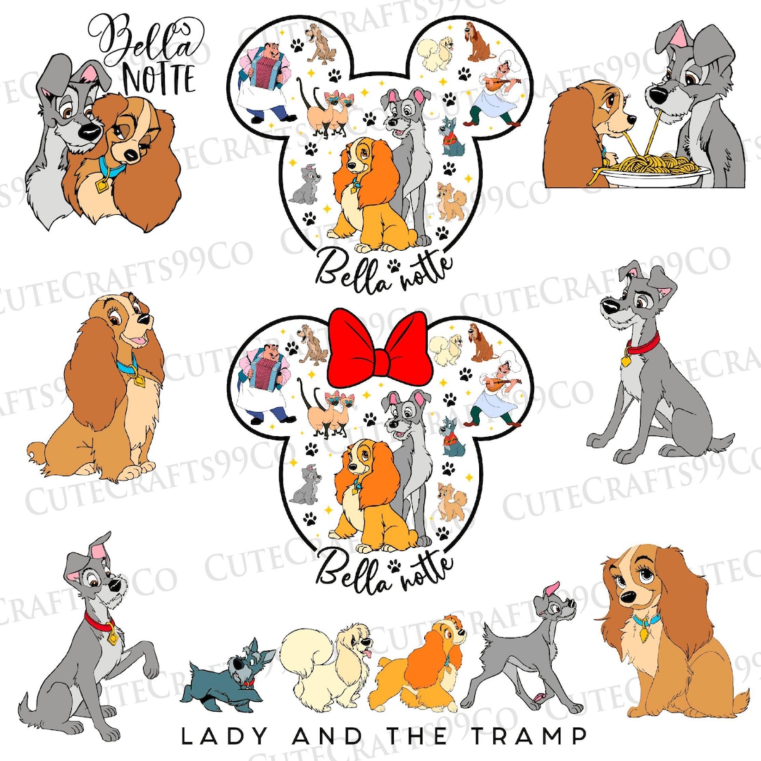 Lady Head Design PNG Bundle, Tramp Head Friends Png, Magical Kingdom ...