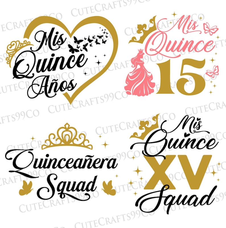 Bundle Mis Quince Svg Png, Mis Quince Squad Svg, Mis Quince Años ...