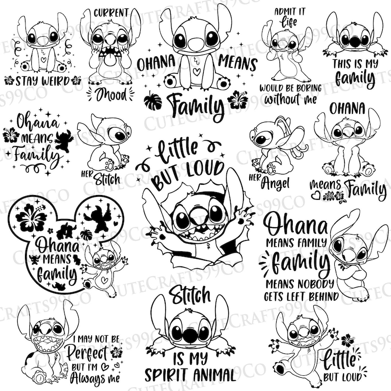 Stitch Family Quote Png - Etsy
