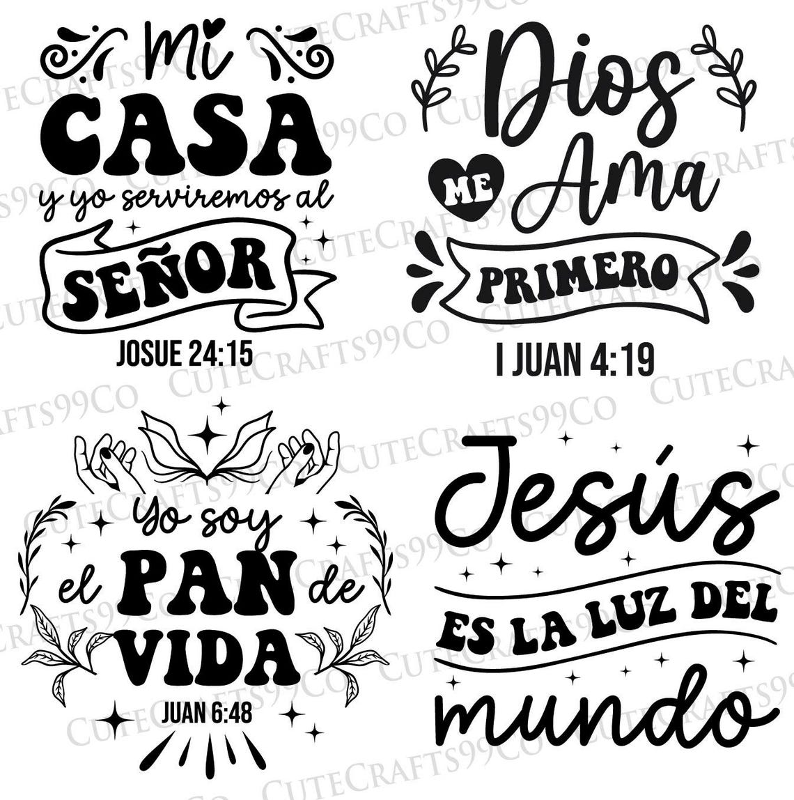 Frases Religiosas Svg Png Bundle, Frases biblicas Svg, Fe Mueve ...