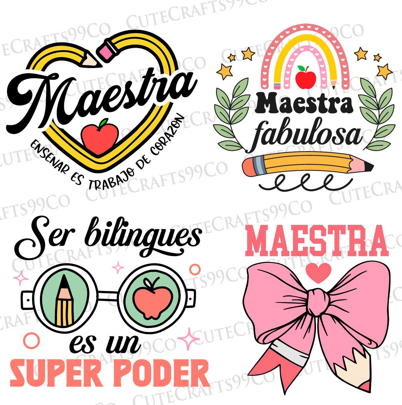 Bundle Spanish Teacher Svg Png, Maestra Svg, Professora Svg, Spanish ...