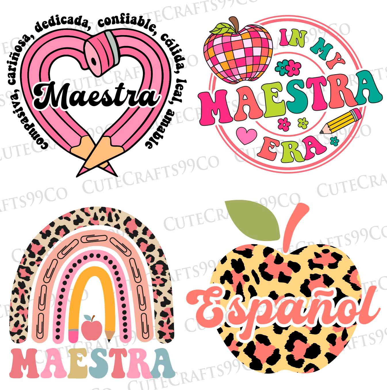 Bundle Spanish Teacher Svg Png, Maestra Svg, Professora Svg, Spanish ...
