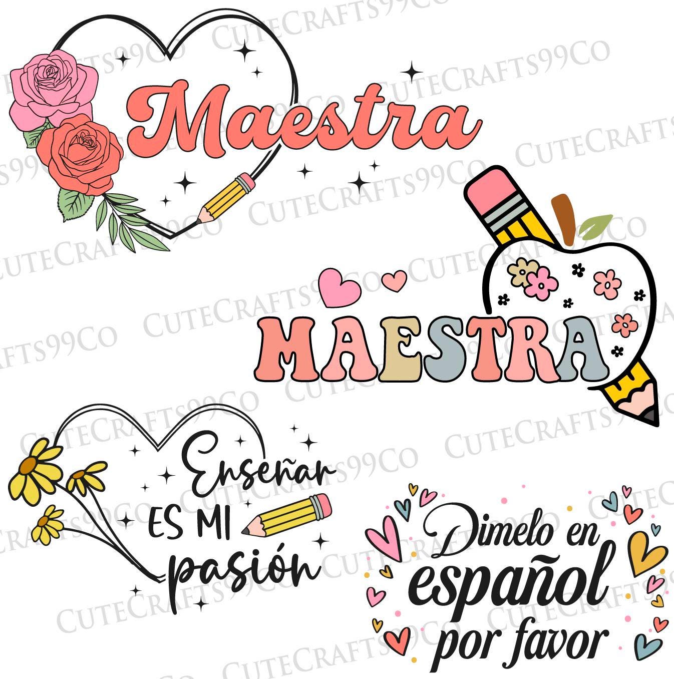 Bundle Spanish Teacher Svg Png, Maestra Svg, Profesora Svg, Spanish Svg ...