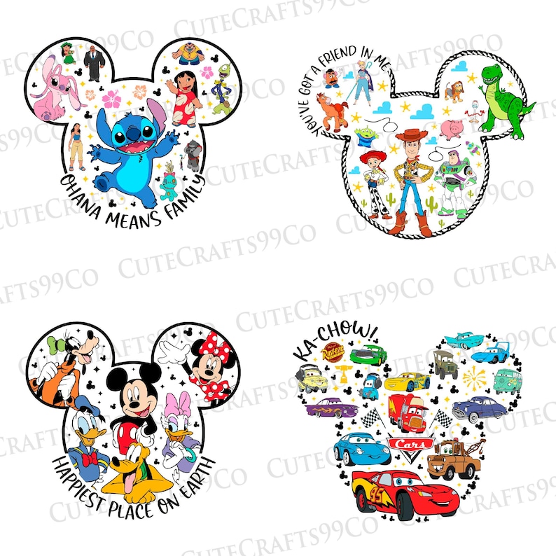 Bundle Mouse Head Design PNG, Magical Kingdom Png, Mouse Head Friends ...