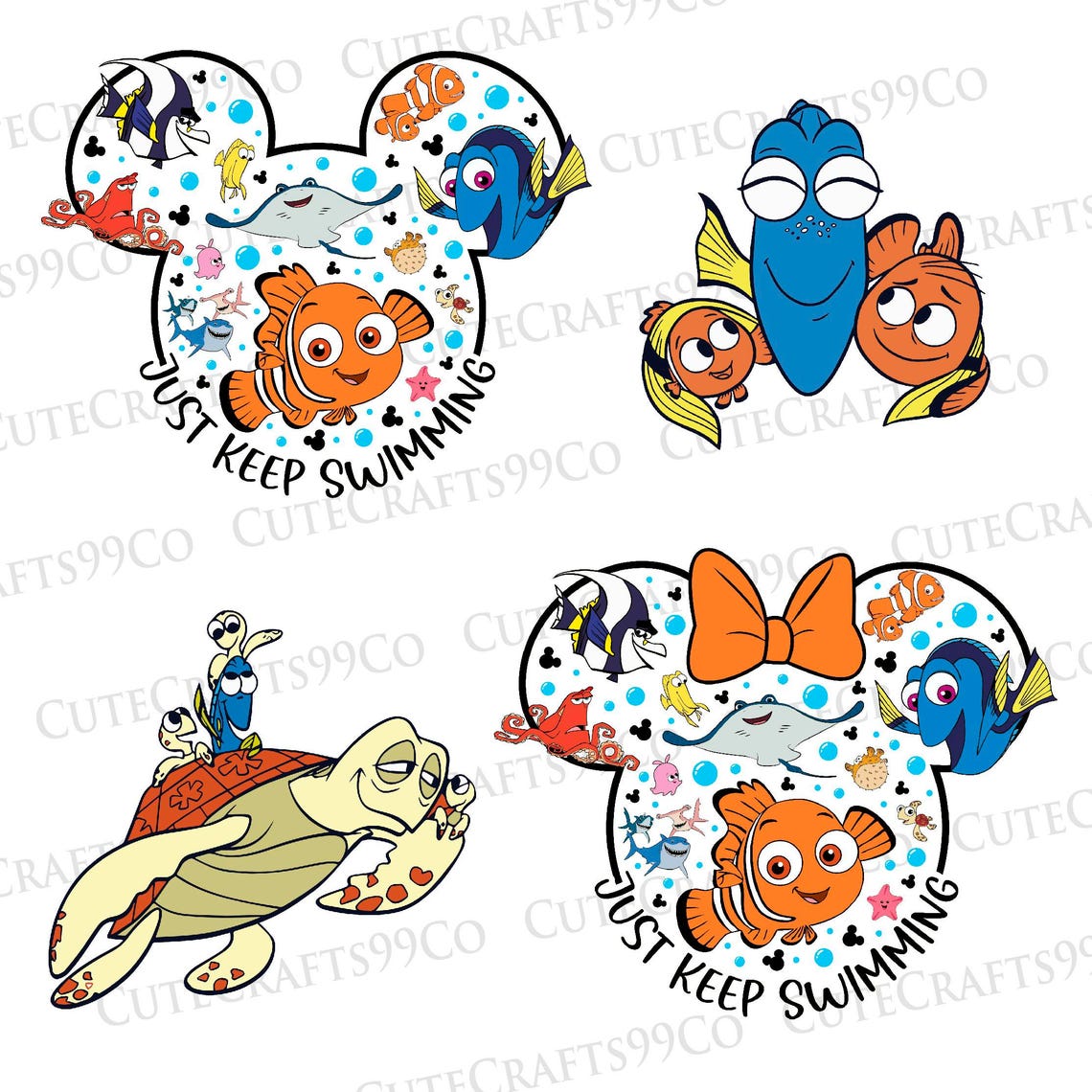 Clownfish Sea Head Design PNG Bundle, Head Friends Png, Magical Kingdom ...