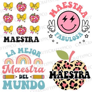 Bundle Spanish Teacher Svg Png, Maestra Svg, Profesora Svg, Spanish Svg ...