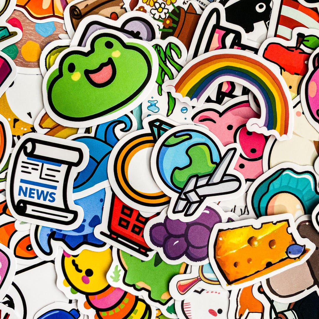 50 Random Kawaii Cartoon Stickers Pack, Cute Waterproof Decals ...