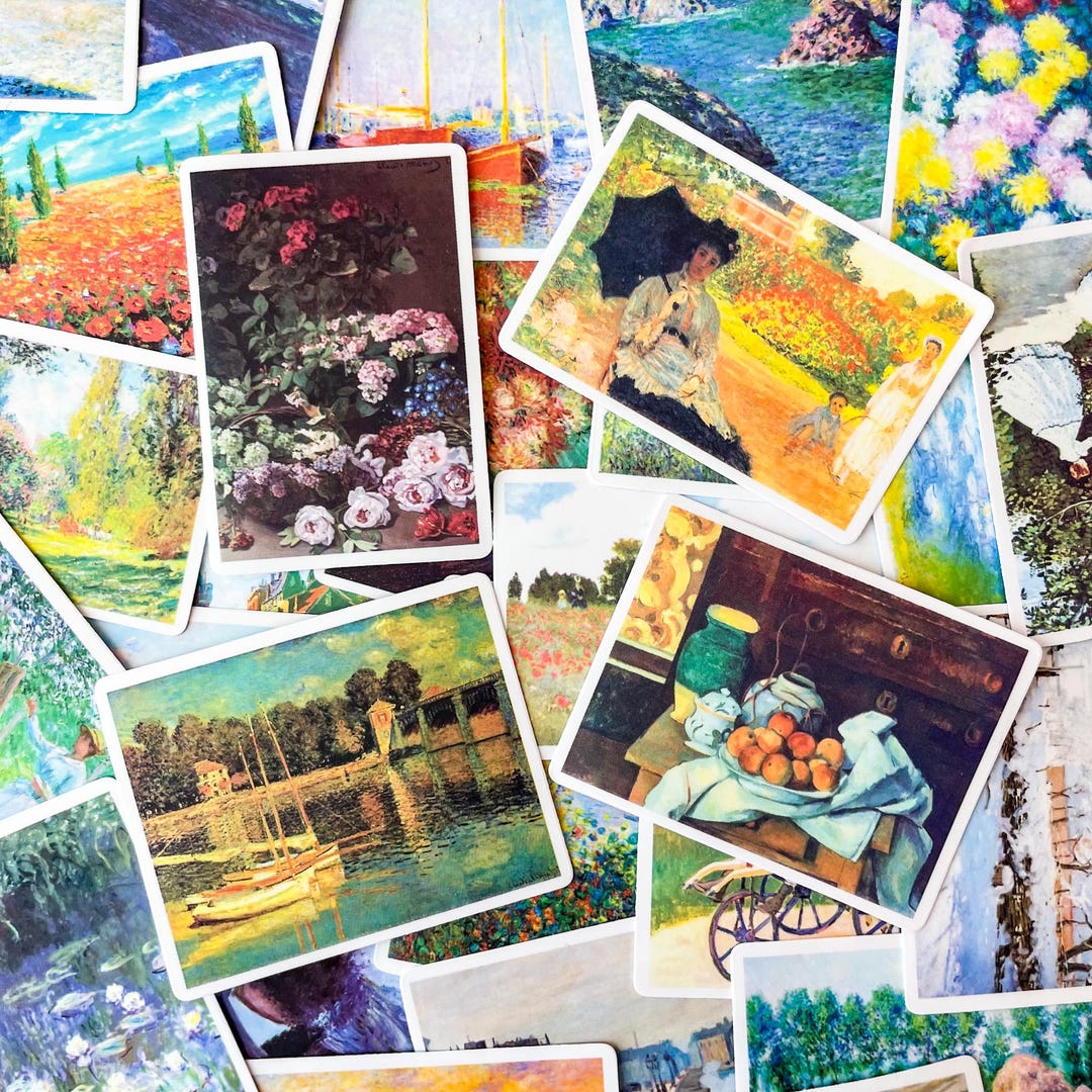 50PCS Monet Graffiti Stickers, Retro Aesthetic Art Stickers, Colorful ...