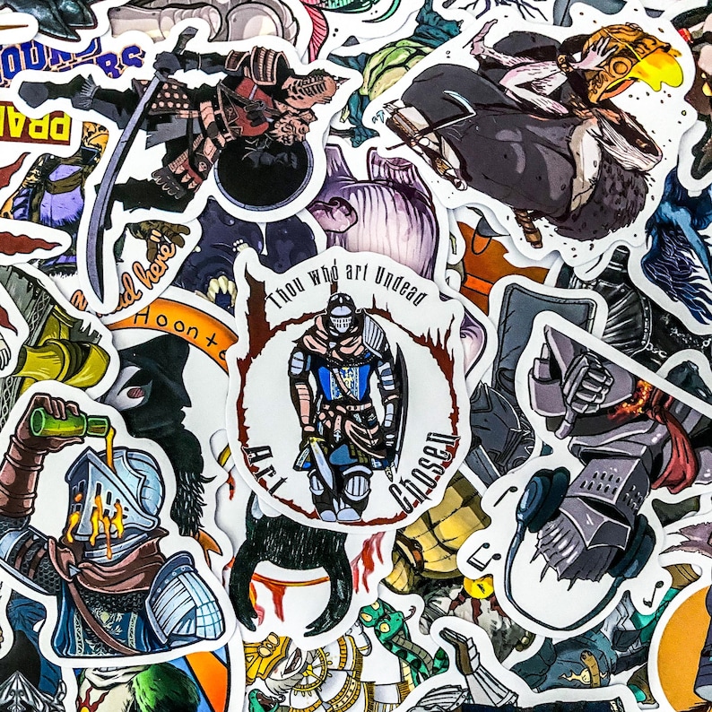 50 Random Gaming Stickers, Dark Souls-themed Waterproof Stickers ...