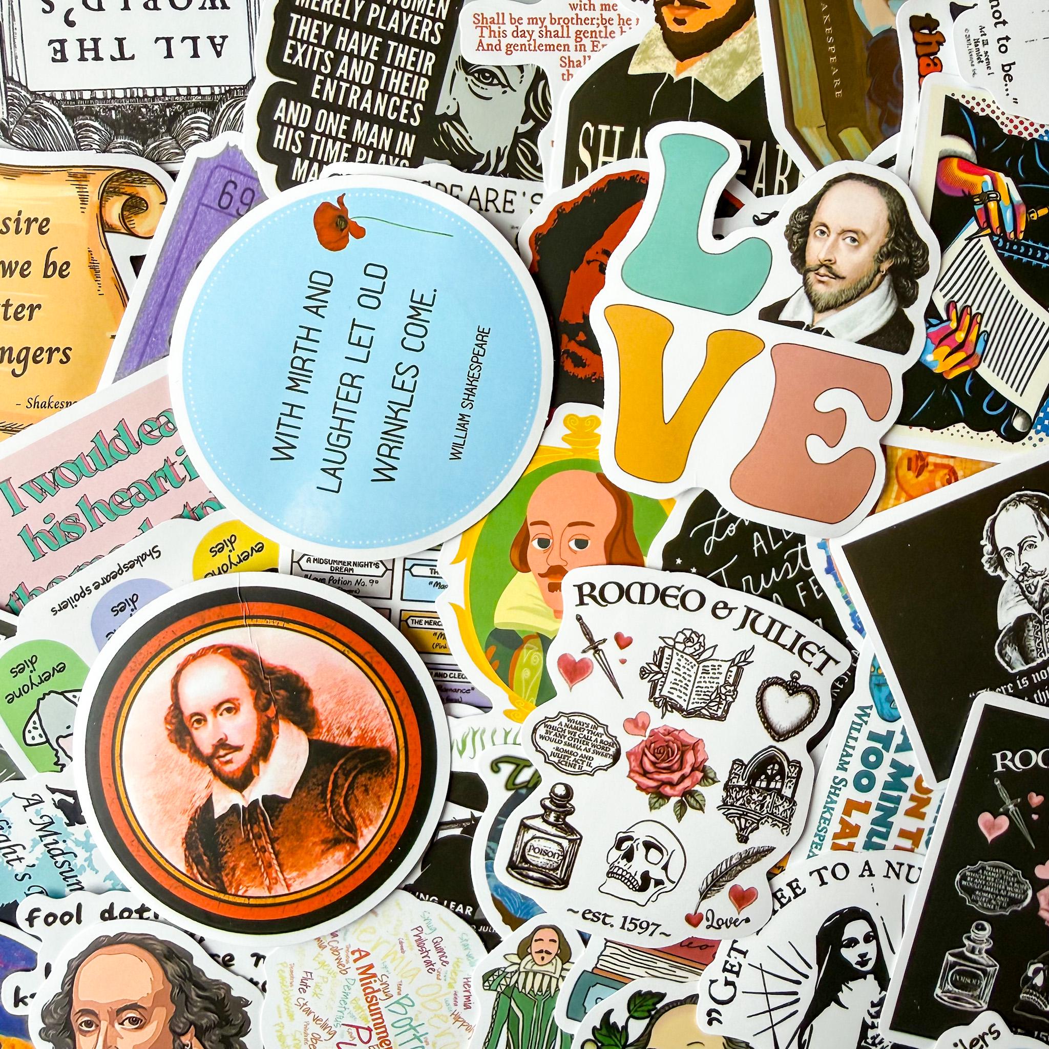 50PCS Shakespeare Literary Quote Stickers, Classic Poetic Stickers ...
