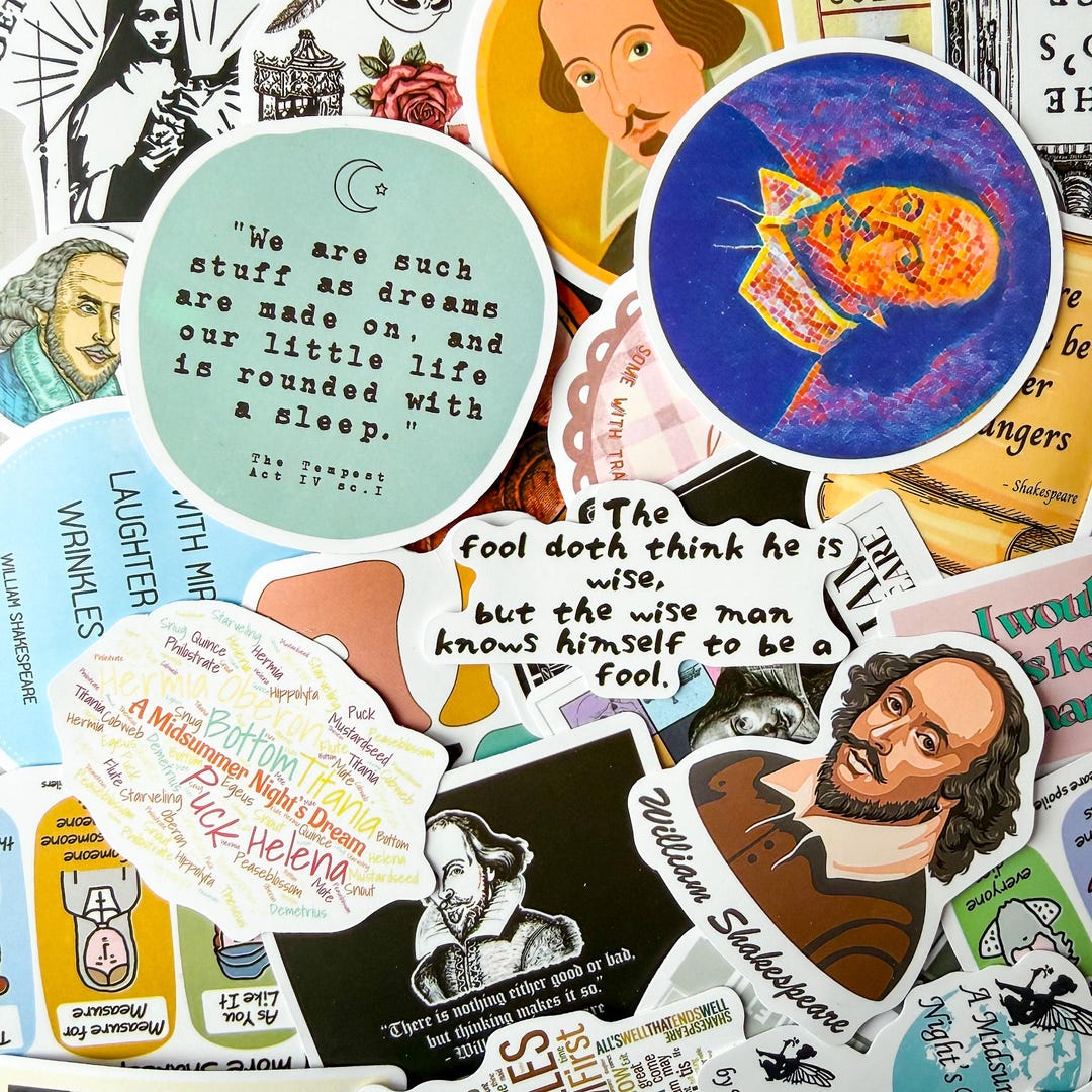50PCS Shakespeare Literary Quote Stickers, Classic Poetic Stickers ...