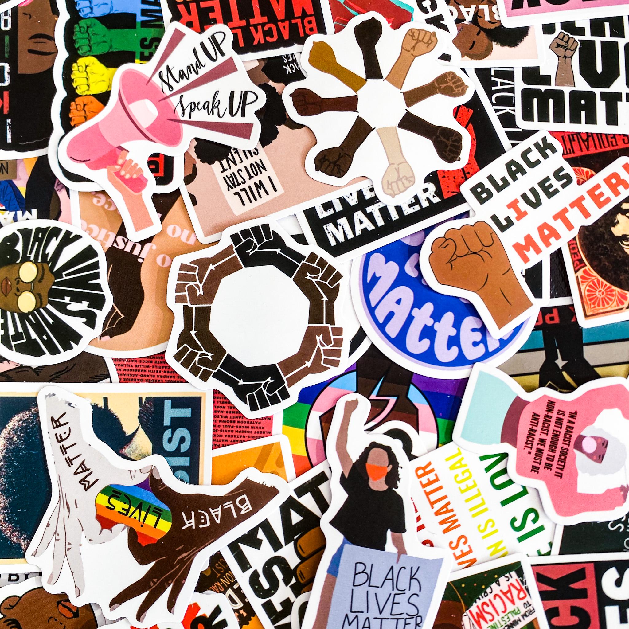 50pcs Activist Stickers, Black Lives Matter Theme, Protest Stickers ...