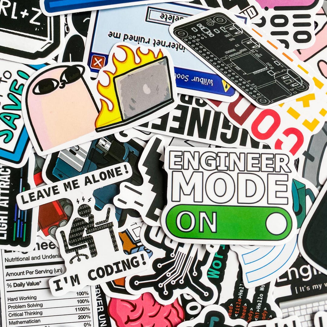 50 Random Coding Stickers, Programmer Meme Stickers, Geeky Funny ...