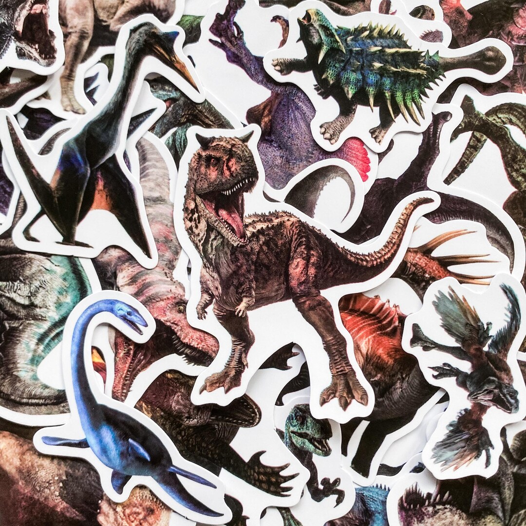 50 Dinosaur Stickers, Jurassic-themed Vinyl Stickers, Waterproof ...