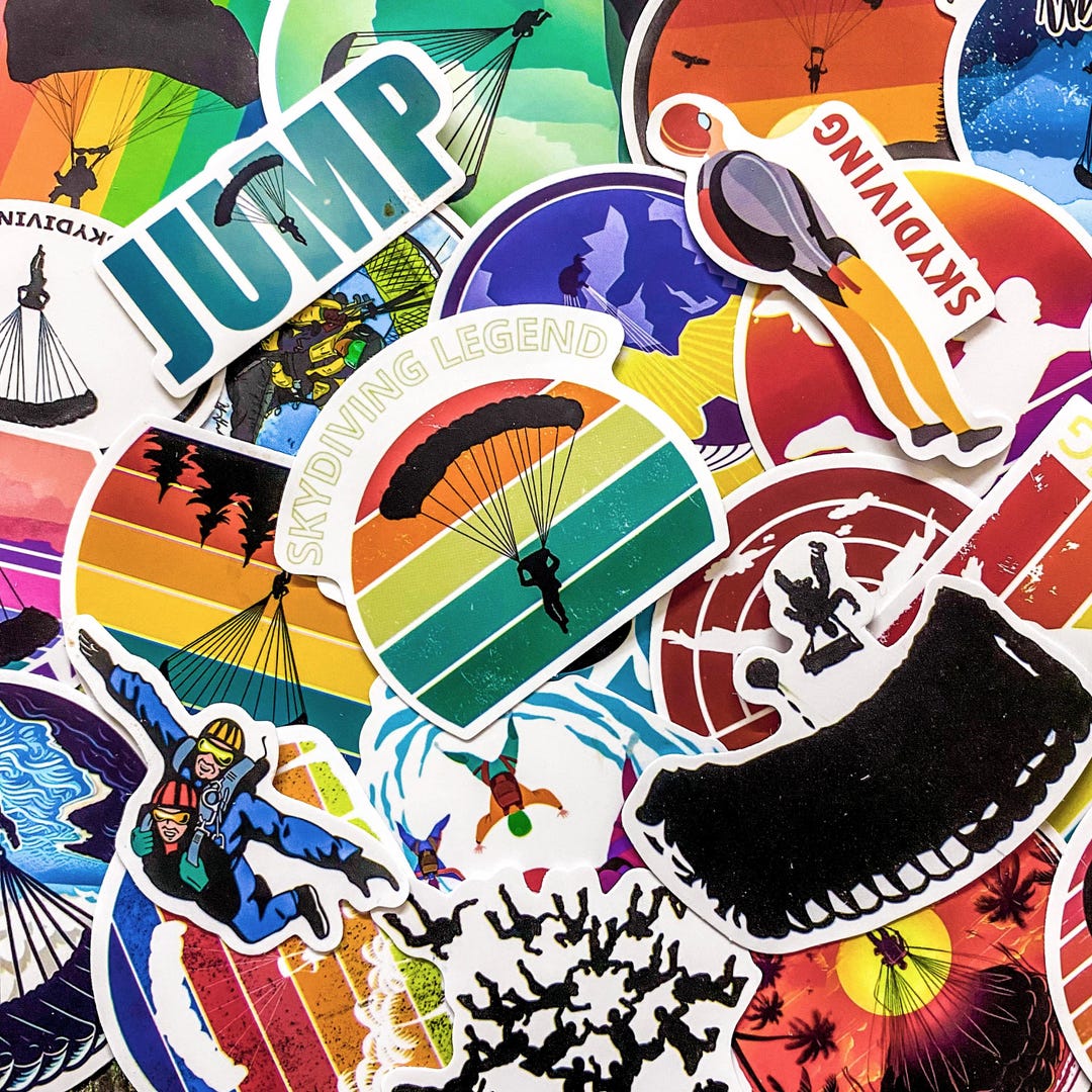 50PCS Extreme Adventure Stickers, Vibrant Skydiving Stickers, High ...