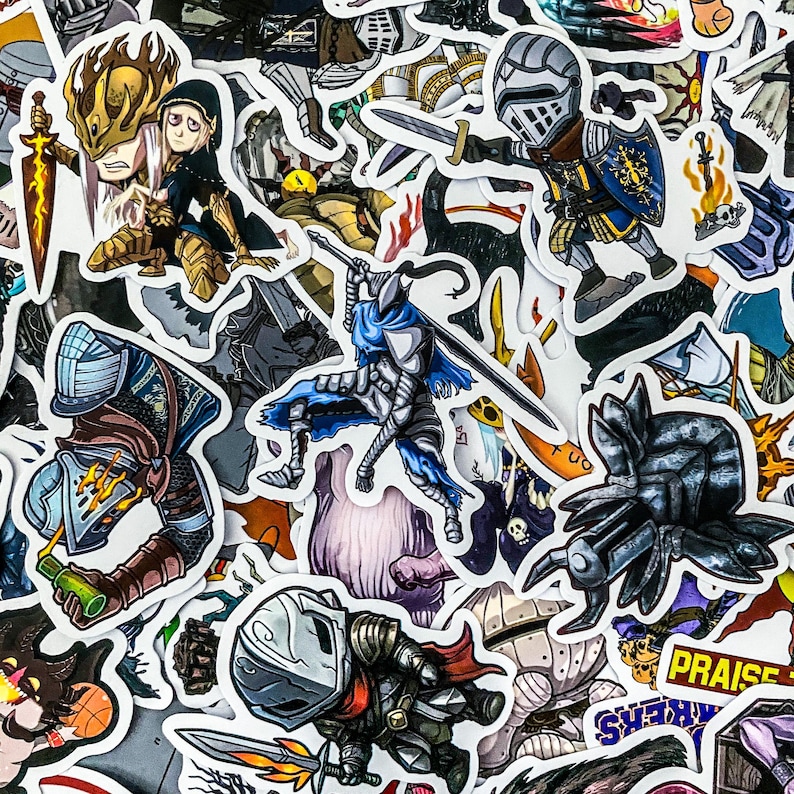 50 Random Gaming Stickers, Dark Souls-themed Waterproof Stickers ...