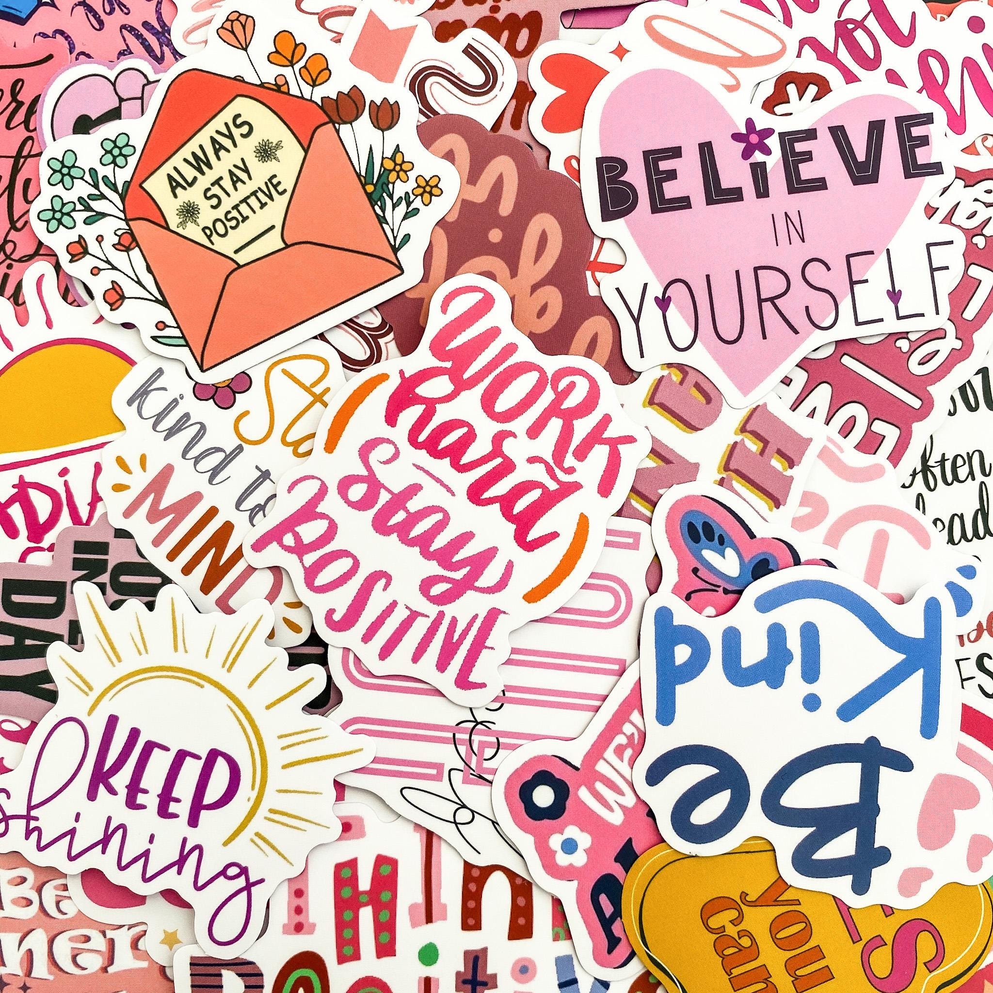50 Random Motivational Stickers, Uplifting Aesthetic Cute Stickers ...