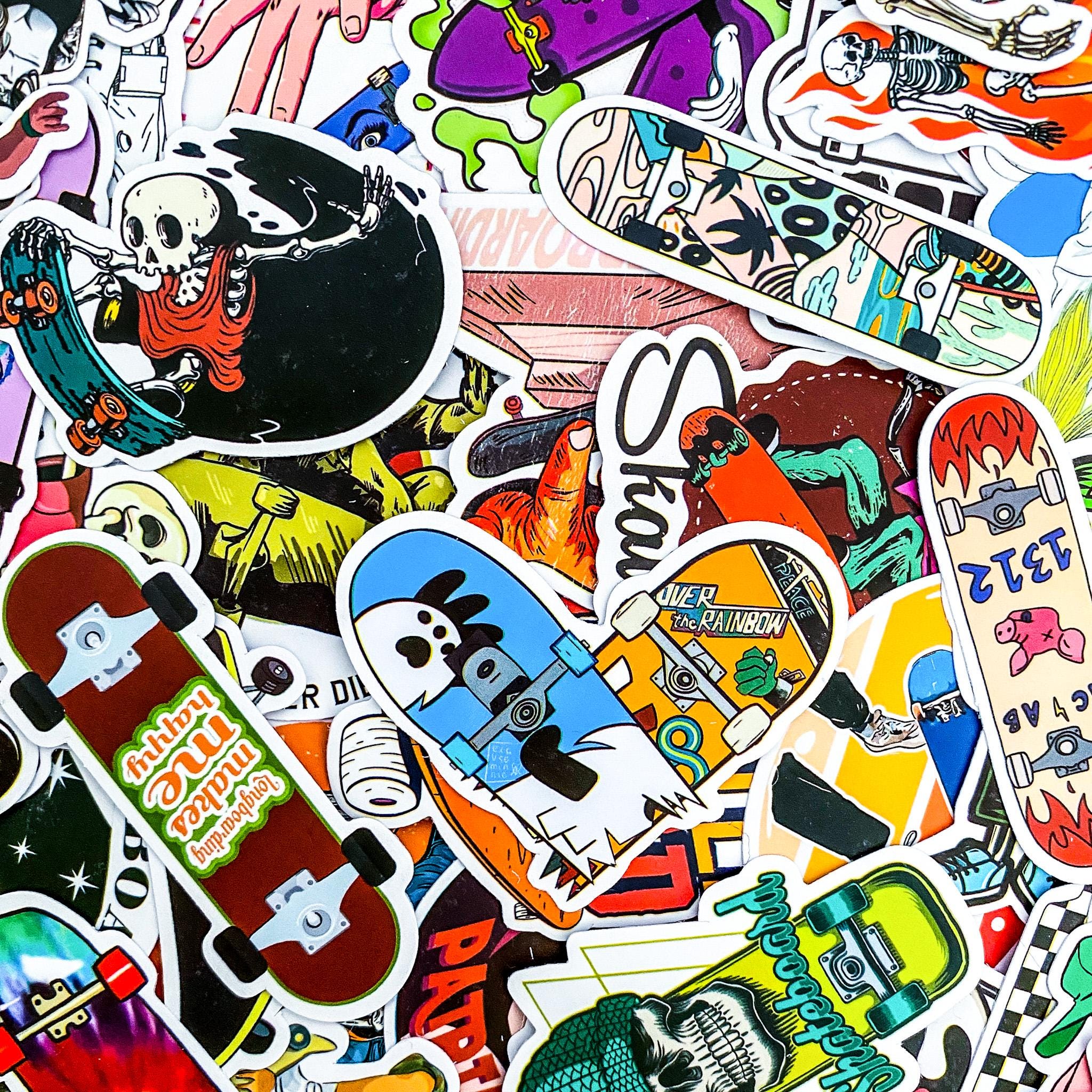 50 Random Skateboarding Stickers, Stylish Trendy Stickers, Waterproof ...