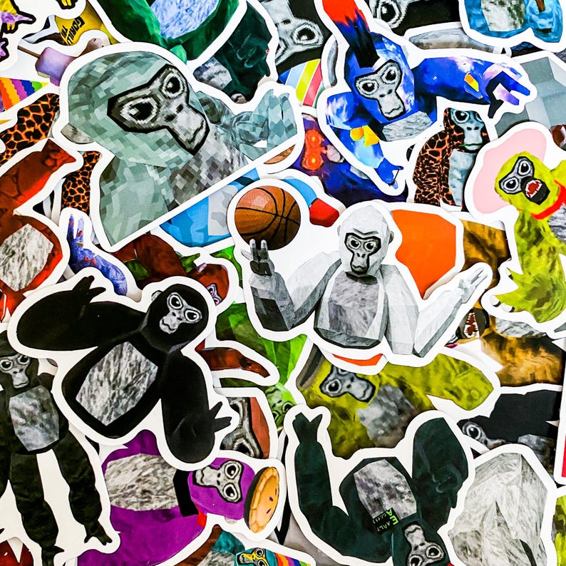 50 Random Gorilla Meme Stickers, Funny Gorilla Stickers, Waterproof Art ...