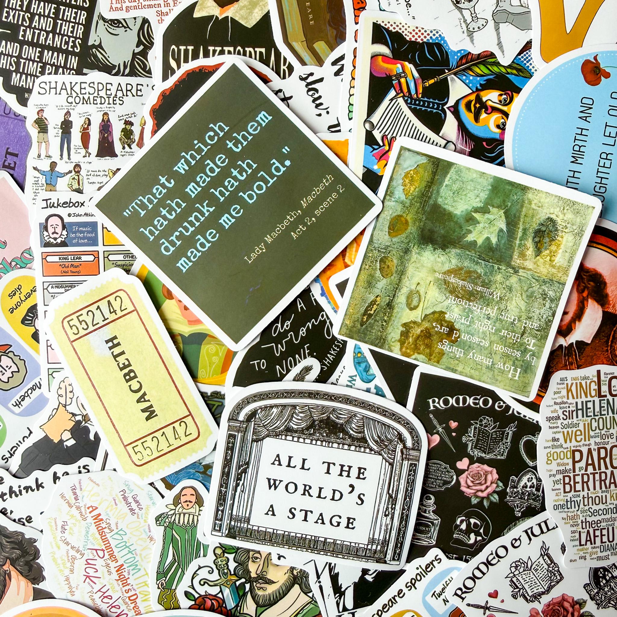 50PCS Shakespeare Literary Quote Stickers, Classic Poetic Stickers ...