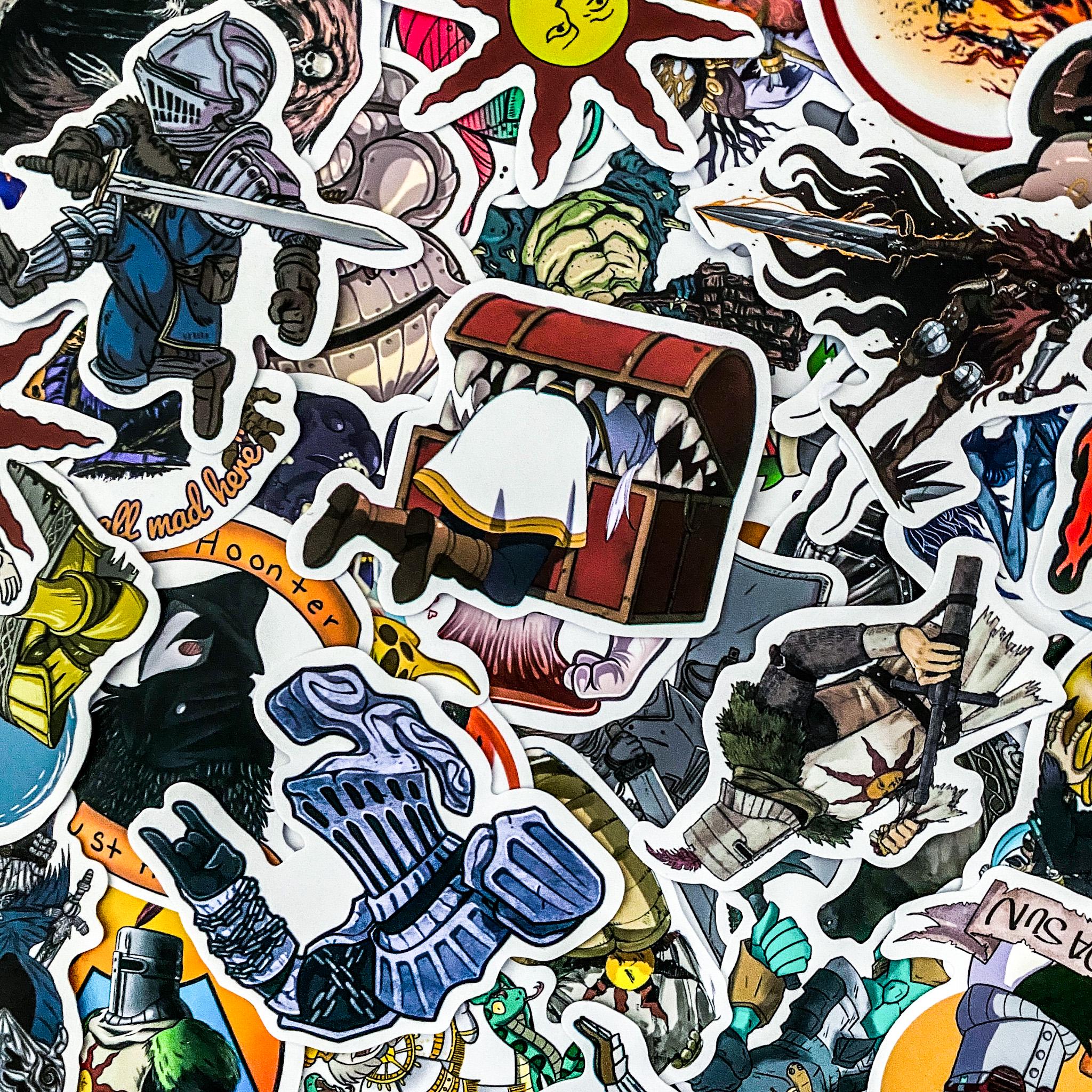 50 Random Gaming Stickers, Dark Souls-themed Waterproof Stickers ...