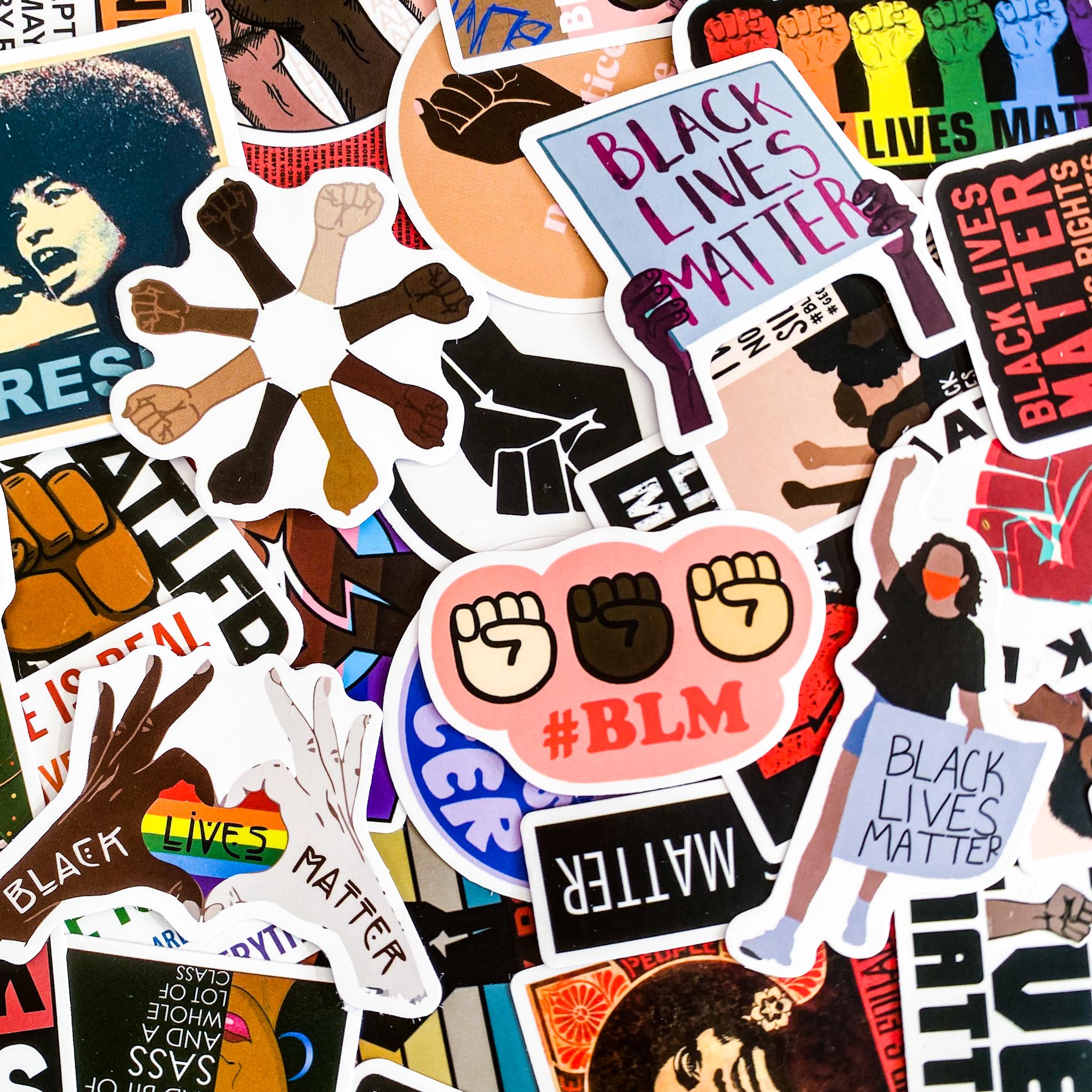 50pcs Activist Stickers, Black Lives Matter Theme, Protest Stickers ...