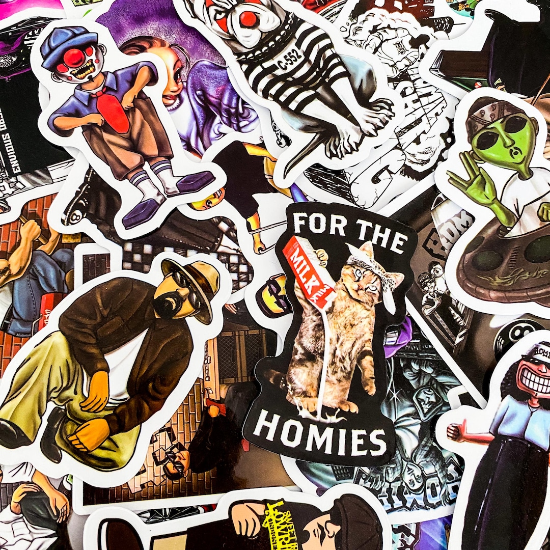 50 Random Urban Homie Stickers, Graffiti Art Stickers, Chicano-themed ...