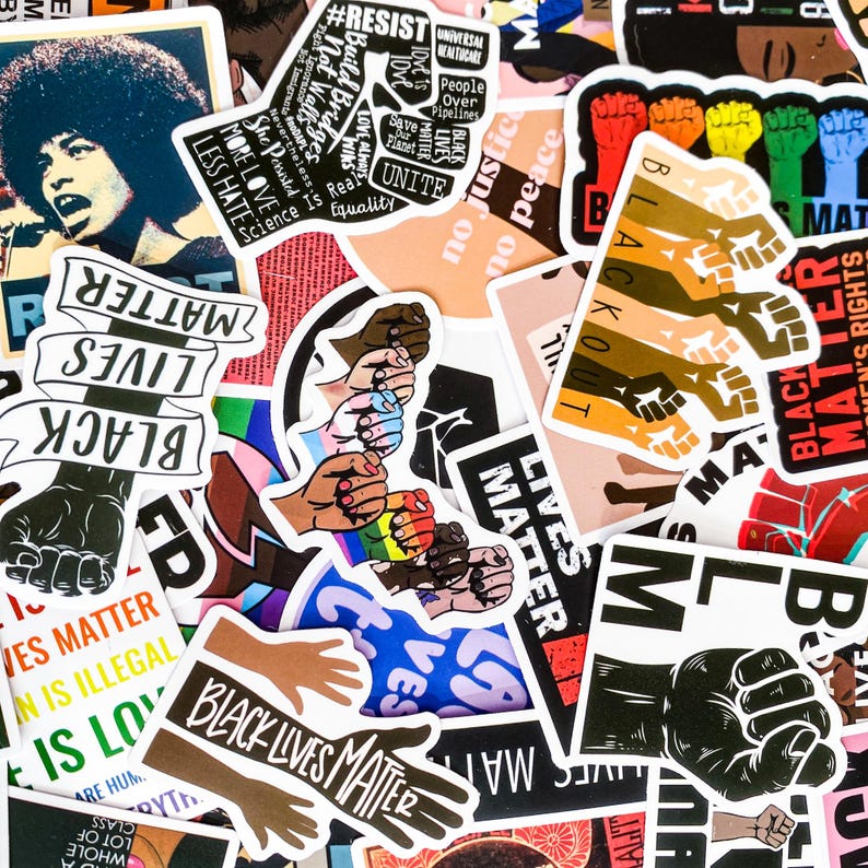 50pcs Activist Stickers, Black Lives Matter Theme, Protest Stickers ...