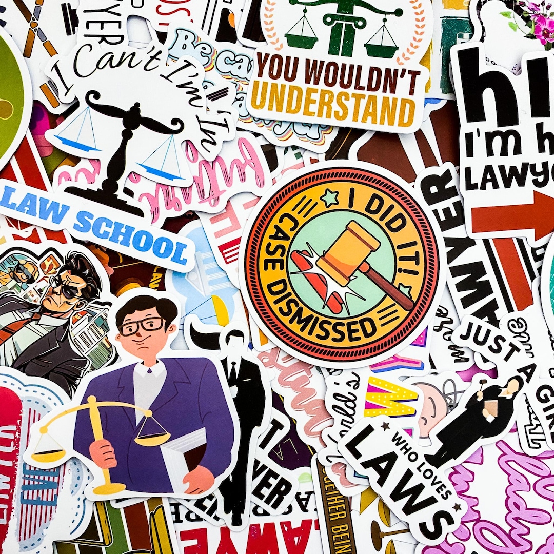 50 Random Legal Stickers, Funny Lawyer Stickers, Justice Scales ...