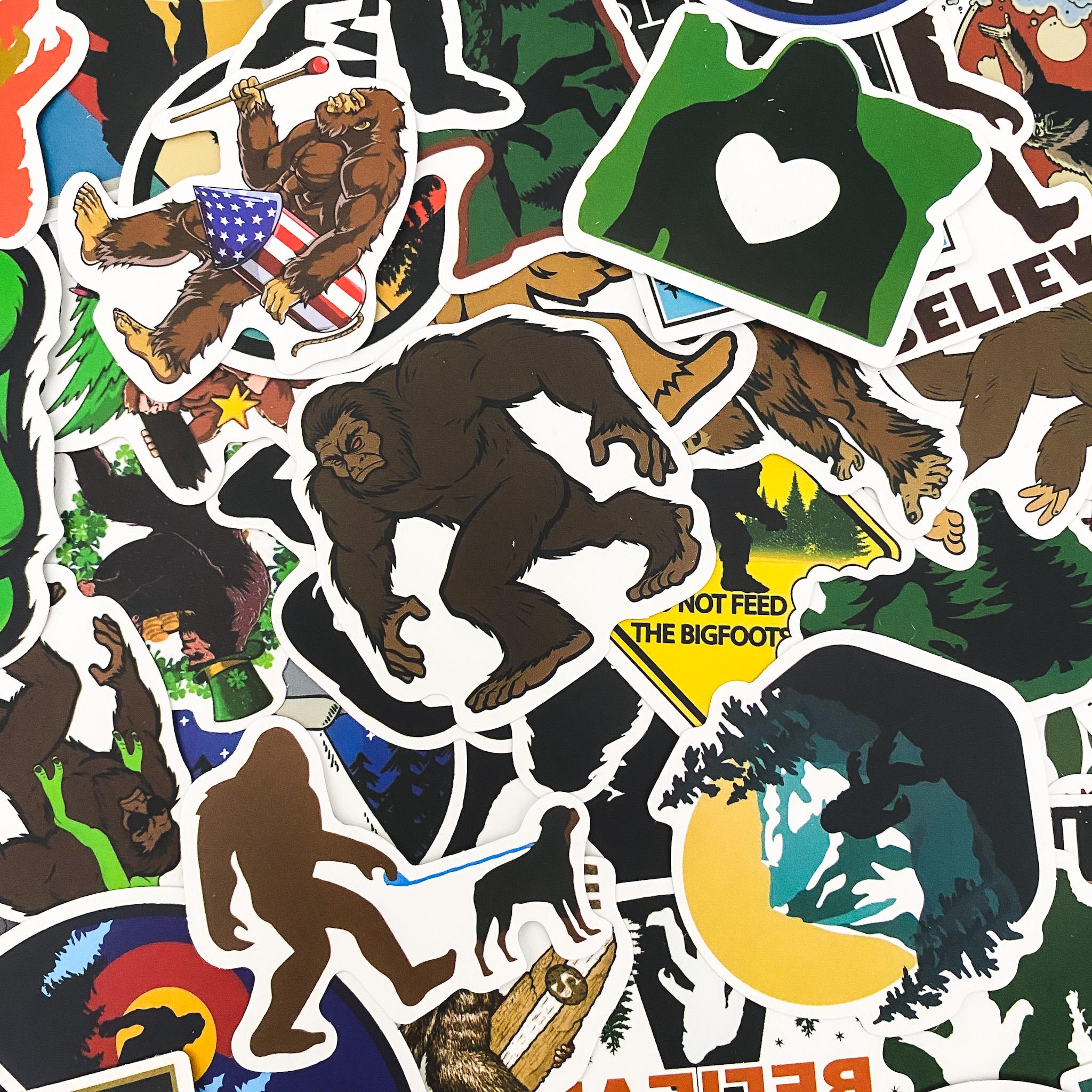 50 Random Cool Bigfoot Stickers, Mythical Creature Decals, Outdoor ...