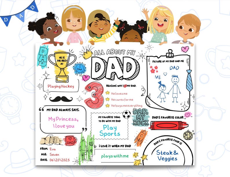 Father’s Day Printable – All About My Dad Questionnaire | DIY Gift From ...