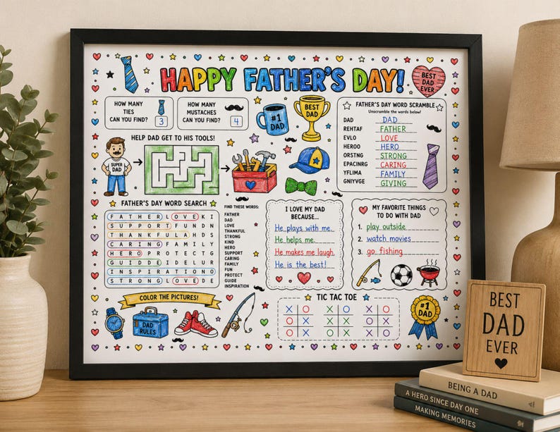 Father's Day Kids Activity Sheet | All About Dad, Coloring Page ...