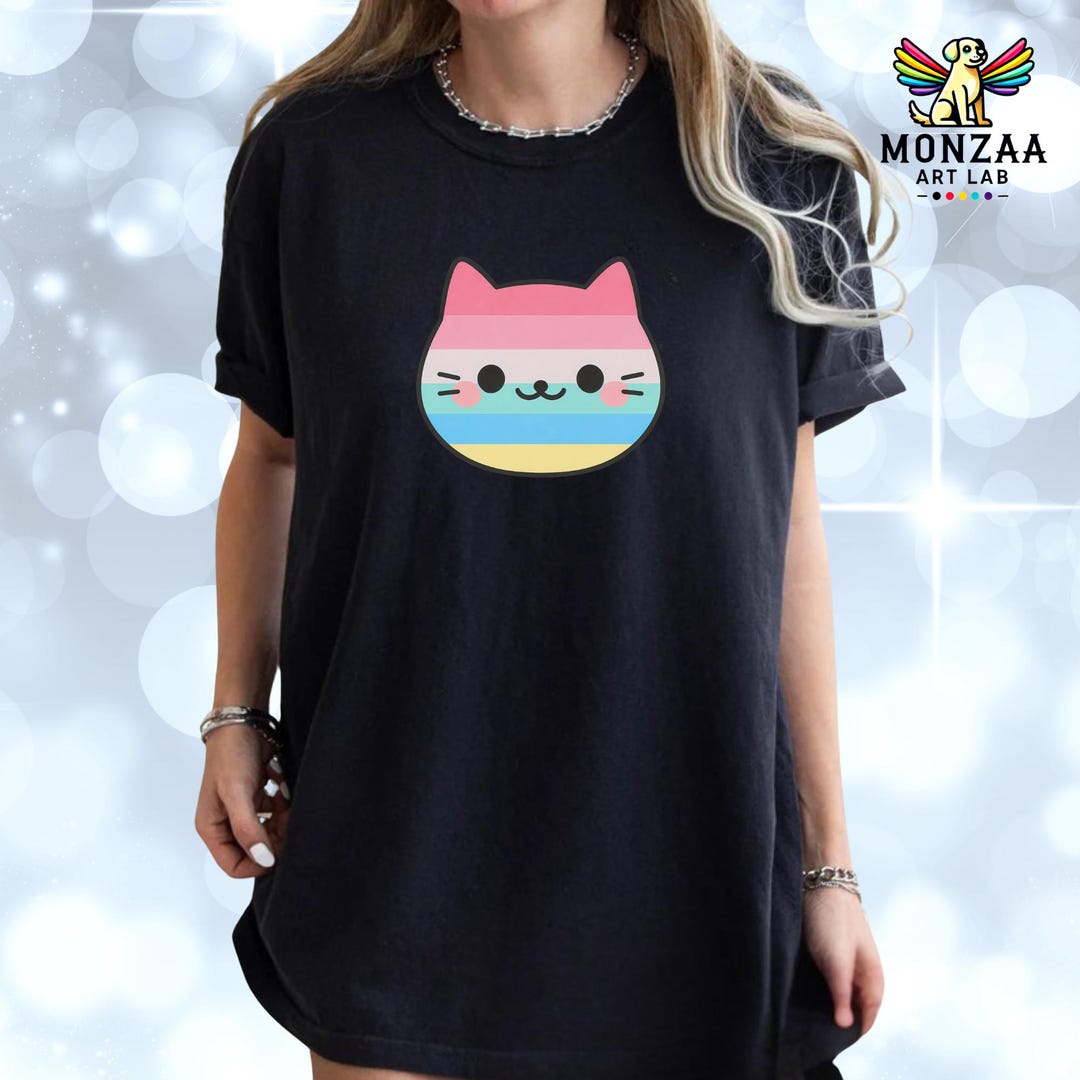 Pastel Genderflux Cat Shirt: Kawaii LGBTQ Pride Tee - Etsy