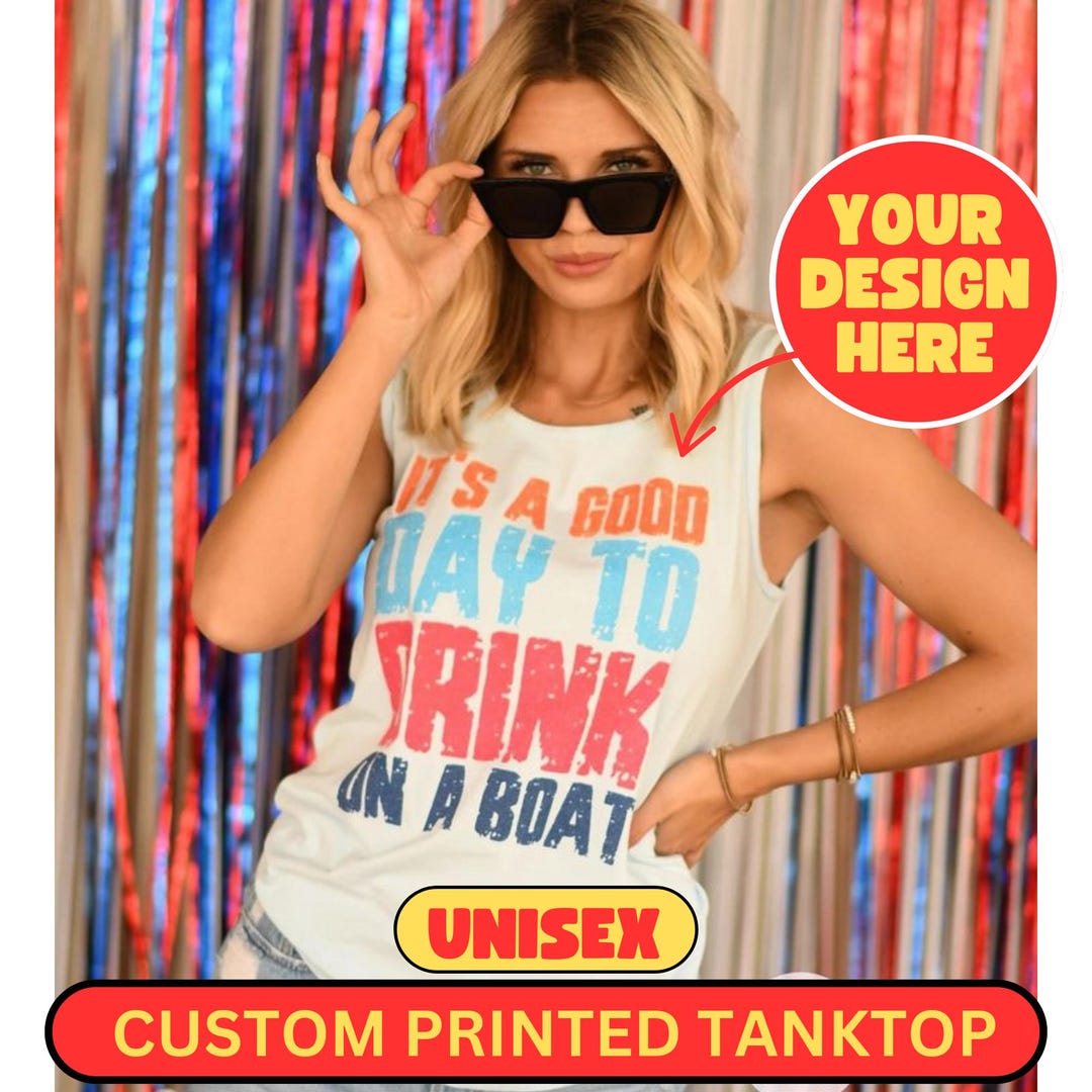 Customized Photo Text Tank Top for Men Women, Add Your Own Text Image ...