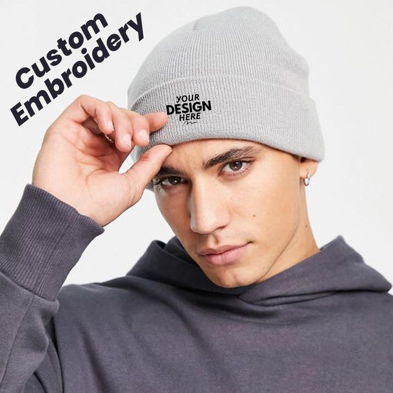Personalized Embroidered Knit Beanie Winter Hat Classic Beanies for ...