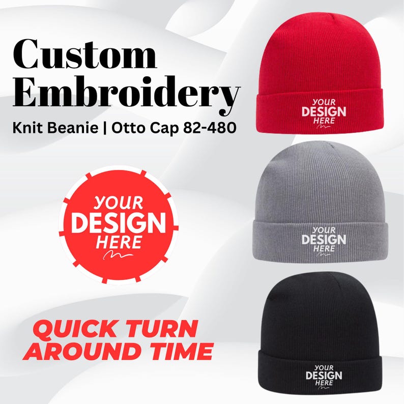 Personalized Embroidered Knit Beanie Winter Hat Classic Beanies for Adults Winter Beanies Warm ...