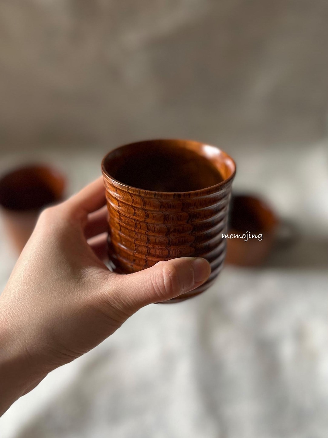 Japanese Rustic Style ｜2 Types of Handmade Wooden Cups - Etsy