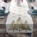 Minimalist Gold Christmas Tree Table Runner, Gold Snowflake Christmas ...