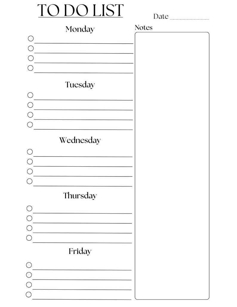 Basic to Do List, Daily Planner, Minimalist Daily/weekly to Do List ...